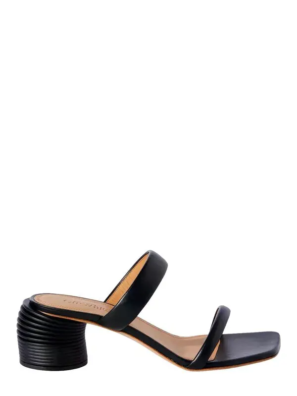 Off-White Nappa Leather Double-strap Sandals - Black