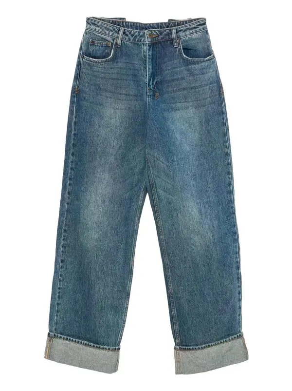 Ksubi Low Rider Cuffed Aged Jeans - Blue
