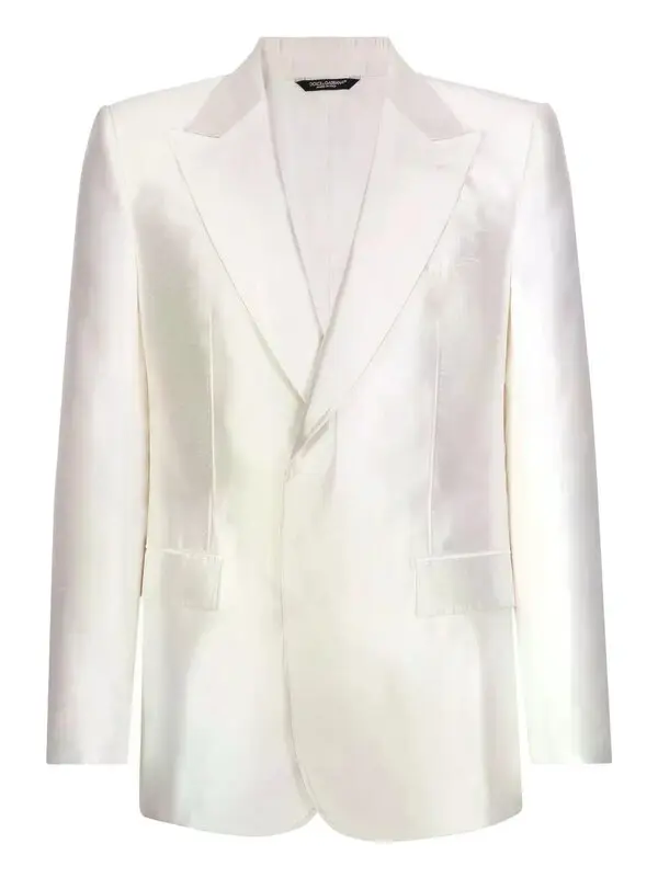 Dolce & Gabbana Single-breasted Silk Blazer - White