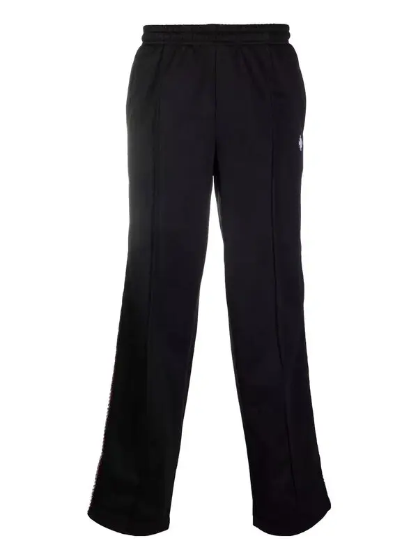 COUNTY OF MILAN Cross-logo Side-stripe Track Pants - Black