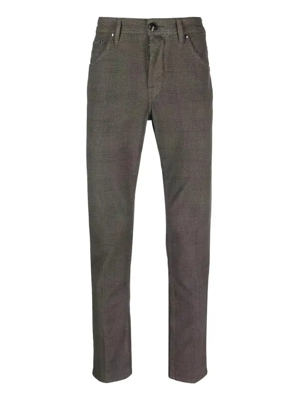 Jacob Cohen Mini Check-print Skinny Trousers - Brown