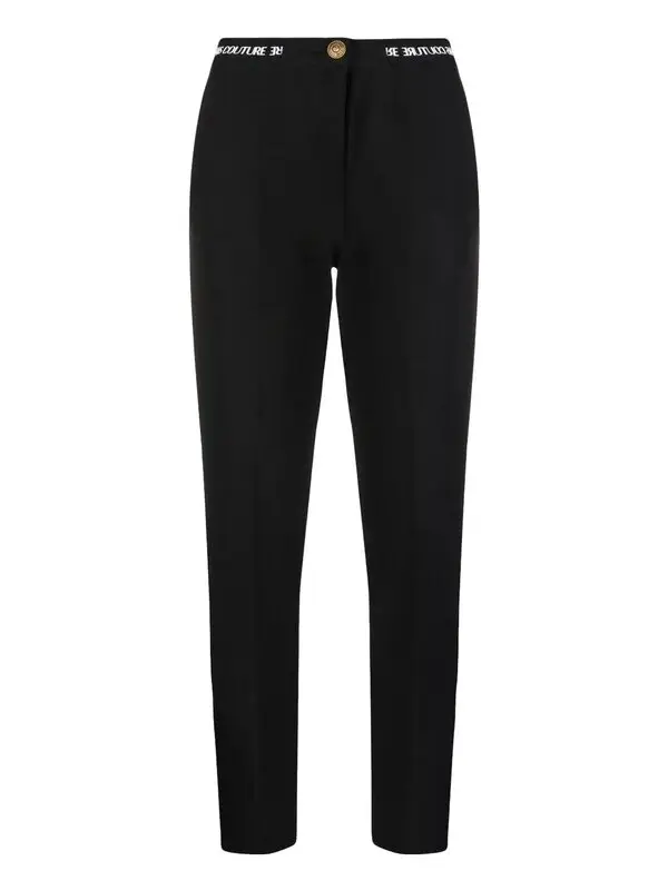 Versace Logo-waist Tailored Trousers - Black