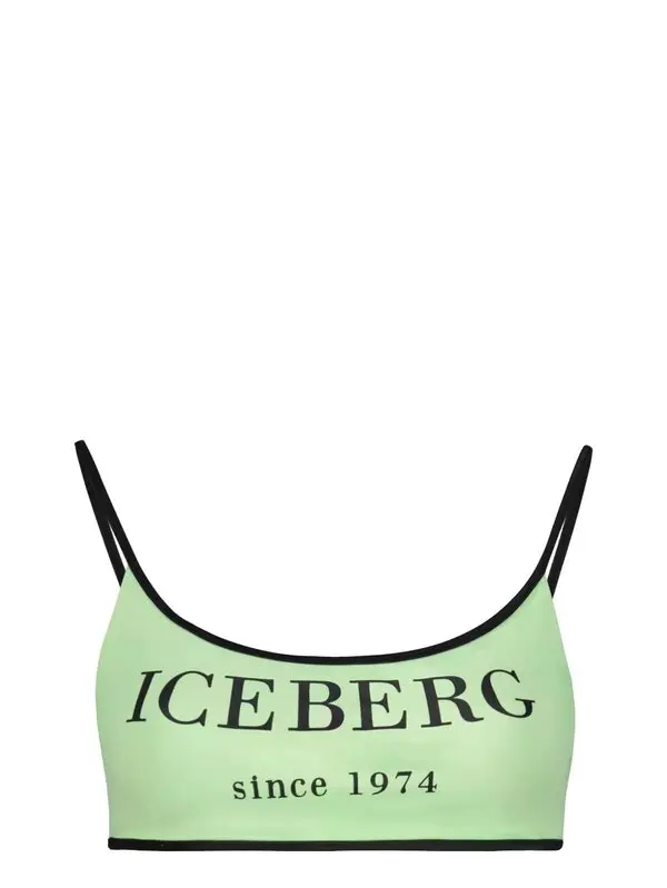 Iceberg Logo-print Bikini Top - Green