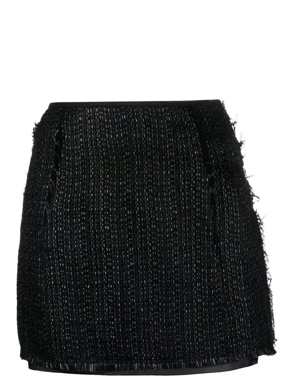 LANVIN Metallic Tweed A-line Miniskirt - Black