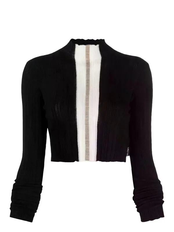 Palm Angels Mock-neck Cropped Jumper - Black