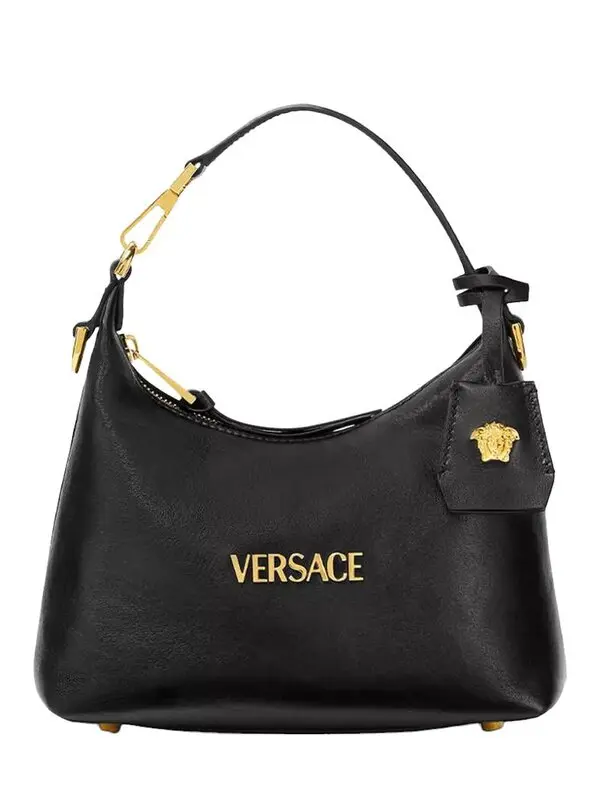 Versace Tag Top Handle Bag - Black
