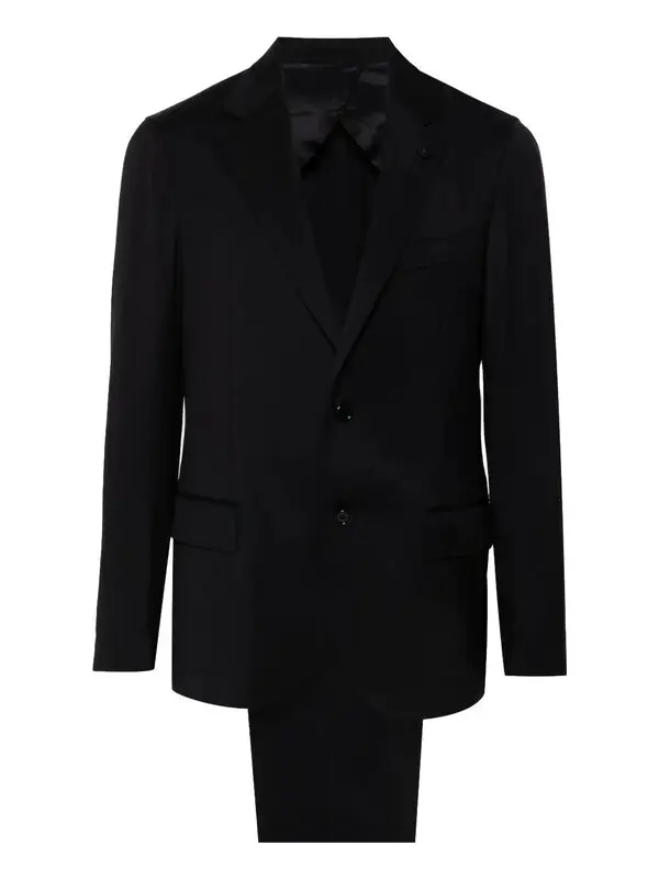 LARDINI Brooch-detail Suit - Blue