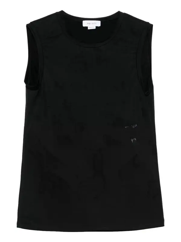 Alexander McQueen Logo-jacquard Top - Black