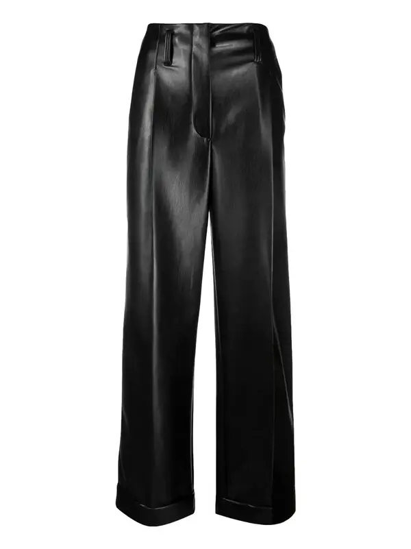 Philosophy Di Lorenzo Serafini Faux-leather Straight-leg Trousers - Black