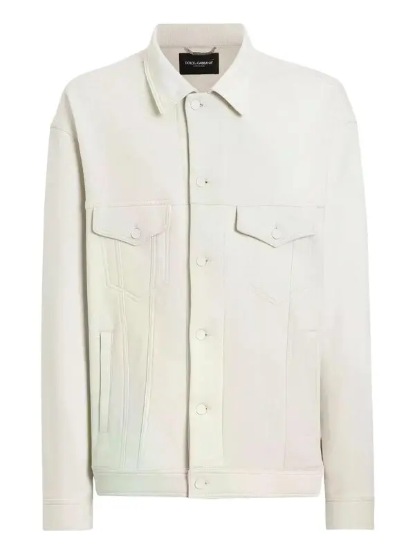 Dolce & Gabbana Logo Plaque Shirt Jacket - Neutrals