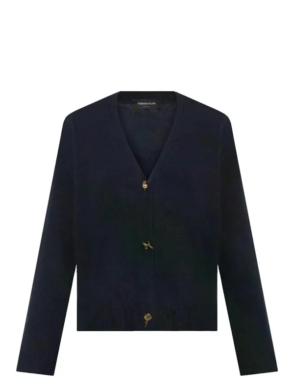Fabiana Filippi V-neck Cashmere Cardigan - Blue