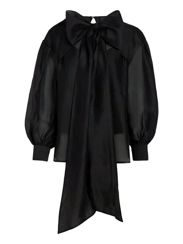 Karl Lagerfeld Oversized Bow-detail Blouse - Black