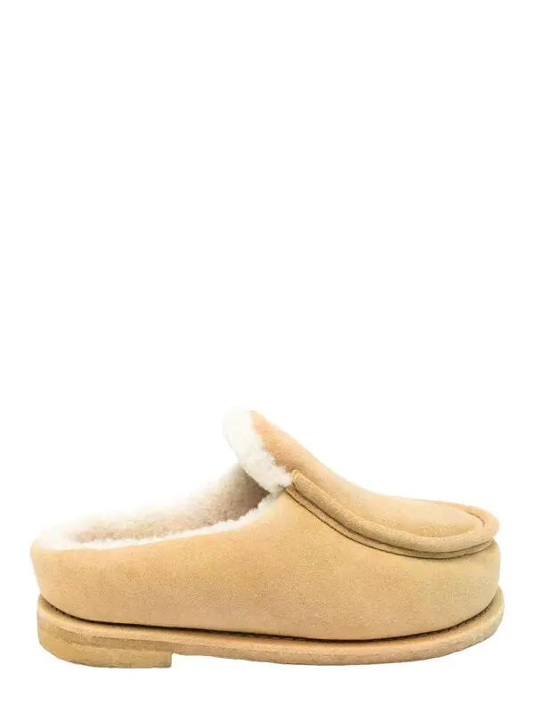 JW Anderson Suede Mules With Shearling Lining - Brown