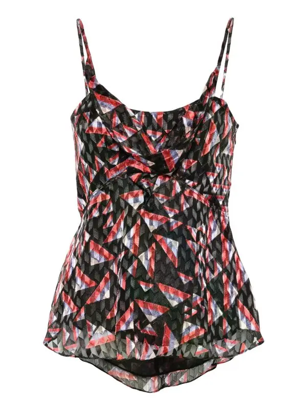 Isabel Marant Étoile Kalisia Geometric-print Tank Top - Black