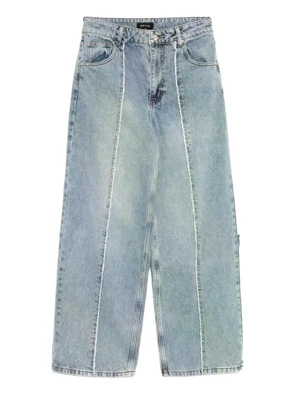 TOUT A COUP Wide-leg Washed Jeans - Blue