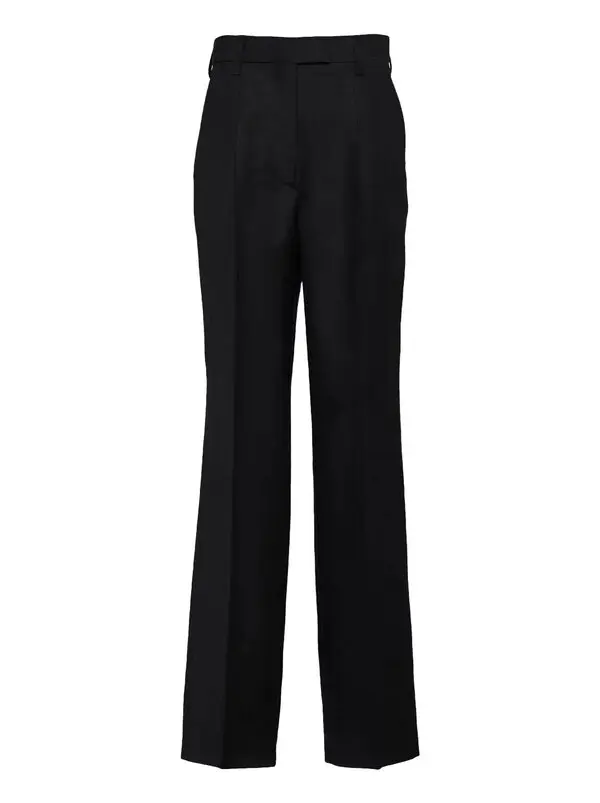 Prada Triangle-logo Kid-mohair Trousers - Black
