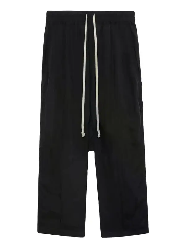 Rick Owens Pressed-crease Drawstring Cropped Trousers - Black