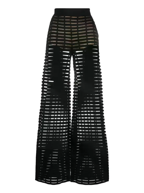 GENNY High-waisted Sheer Trousers - Black