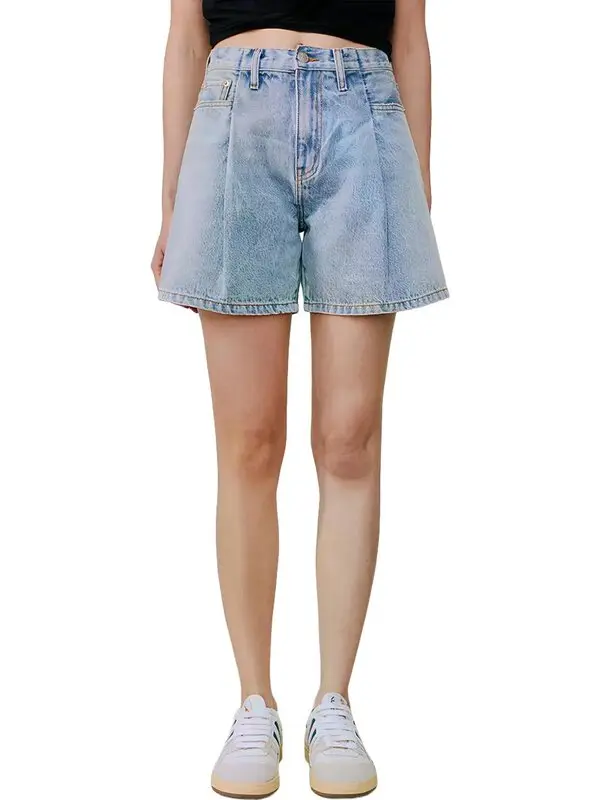 HEY JOANIE Pleated Fun Shorts - Blue