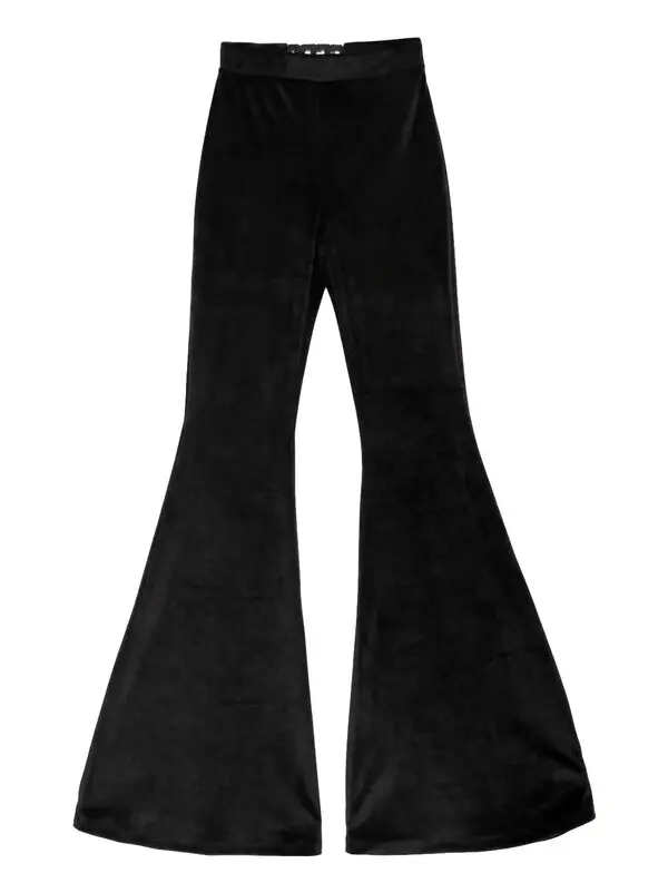 Gcds Velvet Trousers With Rhinestone Embellishments - Black
