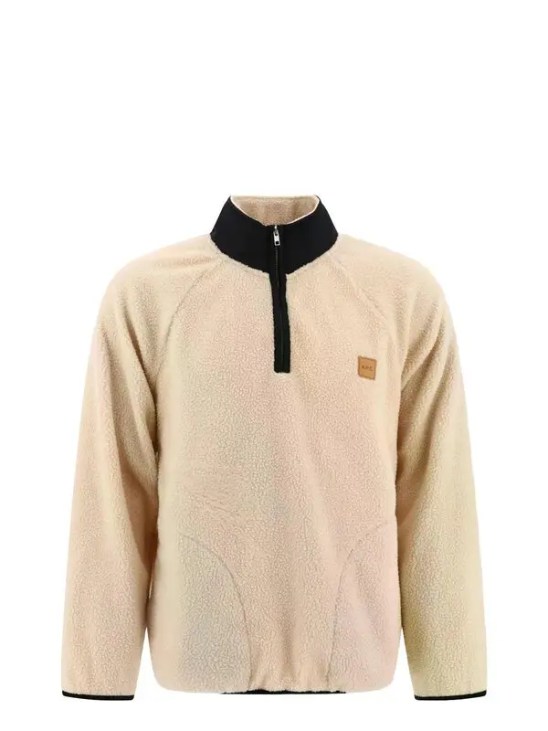A.p.c. Logo-appliqué Half-zip Sweatshirt - Neutrals