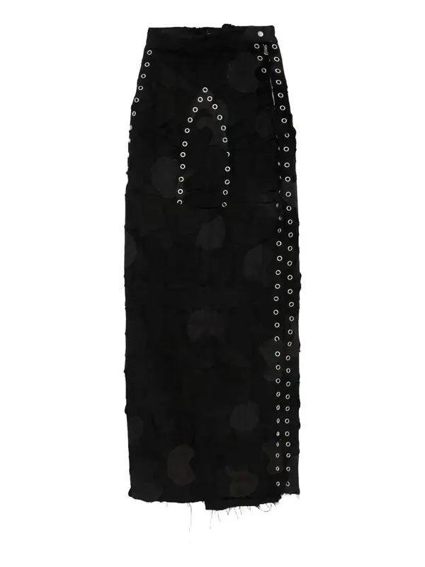 WHO DECIDES WAR Grommet Arch Maxi Skirt - Black