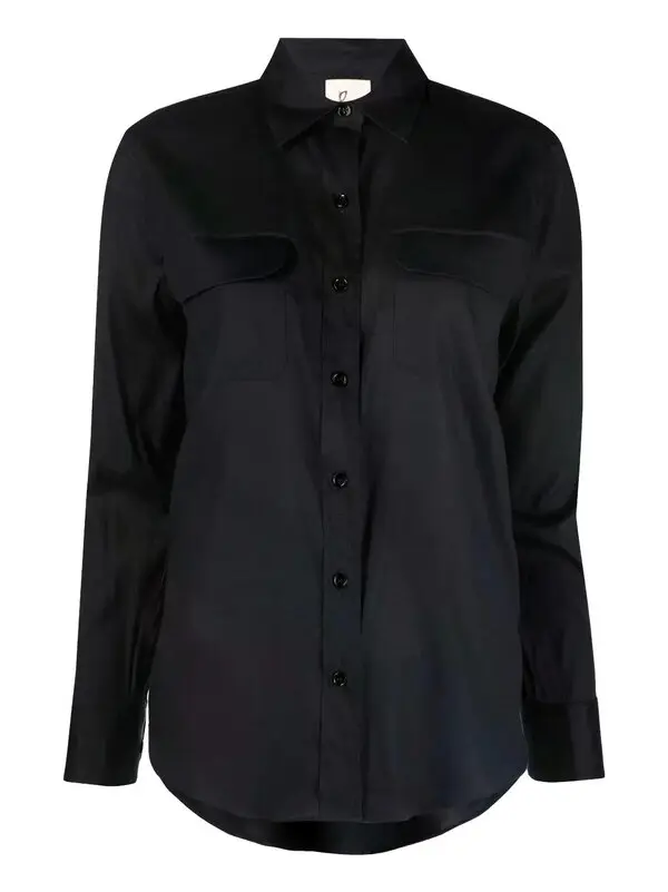 PAULA Long-sleeve Silk Shirt - Black