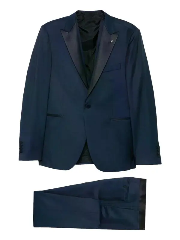 Tagliatore Brooch-detail Suit - Blue