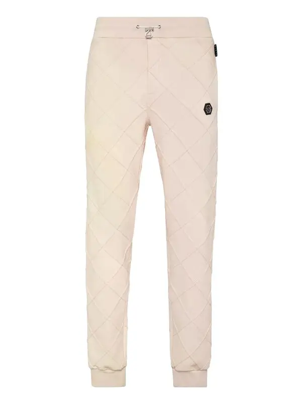 Philipp Plein Logo-appliqué Quilted Track Pants - Neutrals