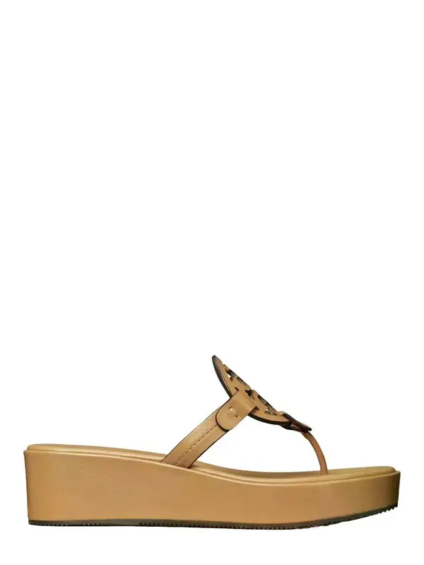 Tory Burch Miller Wedge Thong Sandals - Neutrals