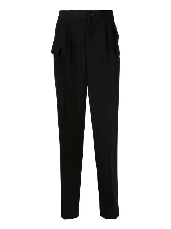 HEVO Tapered Flap-pocket Trousers - Black