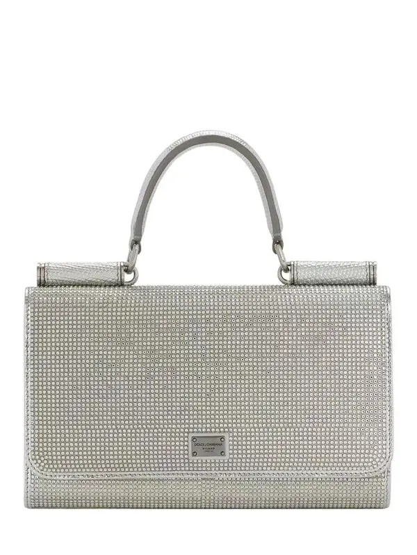 Dolce & Gabbana Embellished Satin Phone Bag - Silver