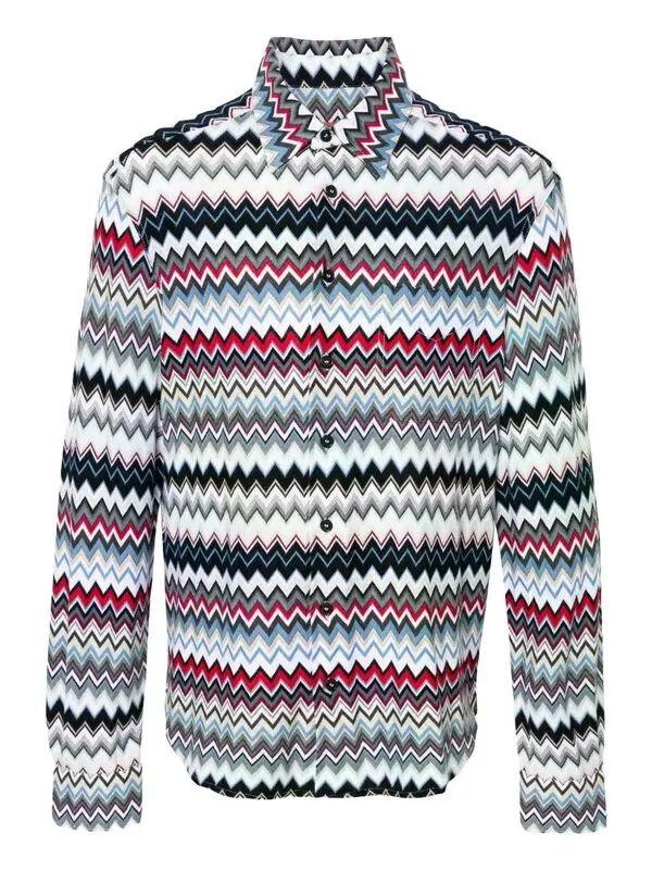 Missoni Chevron-knit Cotton Shirt - Red