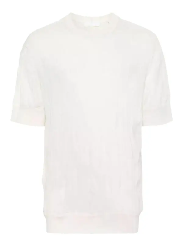 Helmut Lang Crushed-effect Merino Wool Blend Sweater - Neutrals