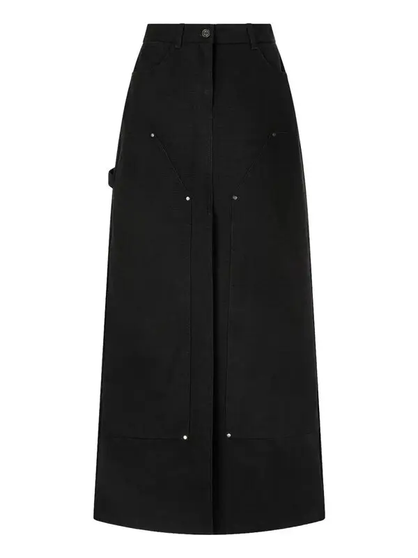 STUDIO TOMBOY Cotton Seam-detail Maxi Skirt - Black