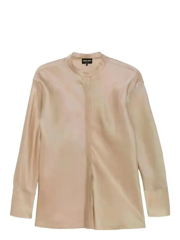 Giorgio Armani Silk Taffeta Shirt - Neutrals
