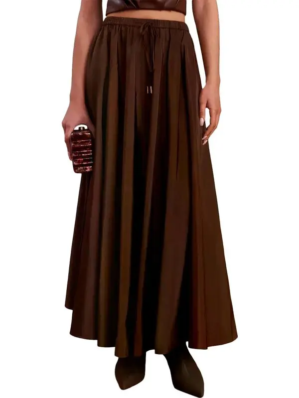 Cult Gaia Rosalee Ankle-length Pleated Taffeta Skirt - Brown