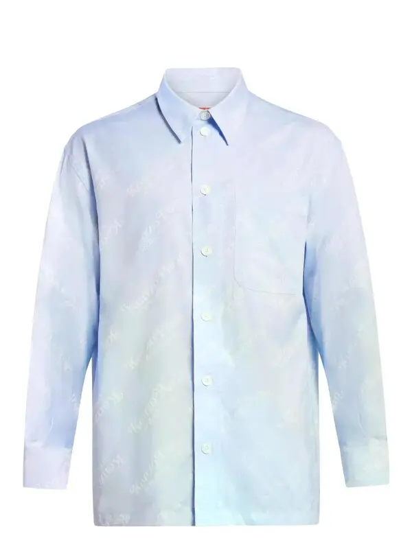Kenzo Logo-print Cotton Shirt - Blue