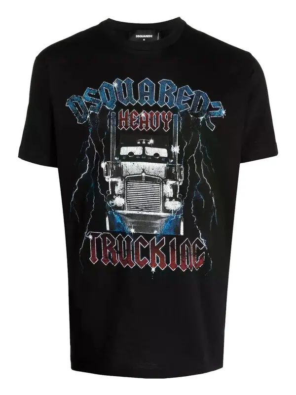 Dsquared2 Graphic-print Cotton T-shirt - Black