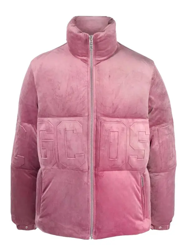 Gcds Logo-embossed Velvet Jacket - Pink