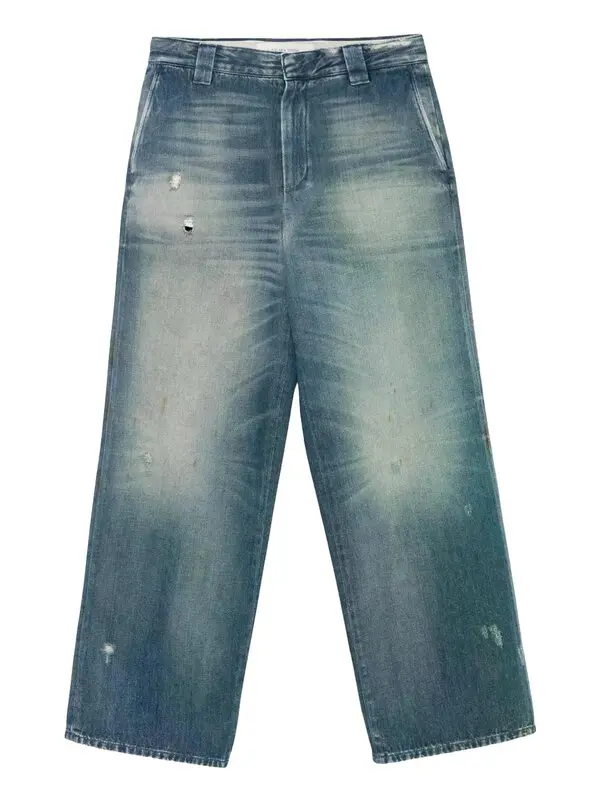 GOLDEN GOOSE Distressed Straight-leg Jeans - Blue