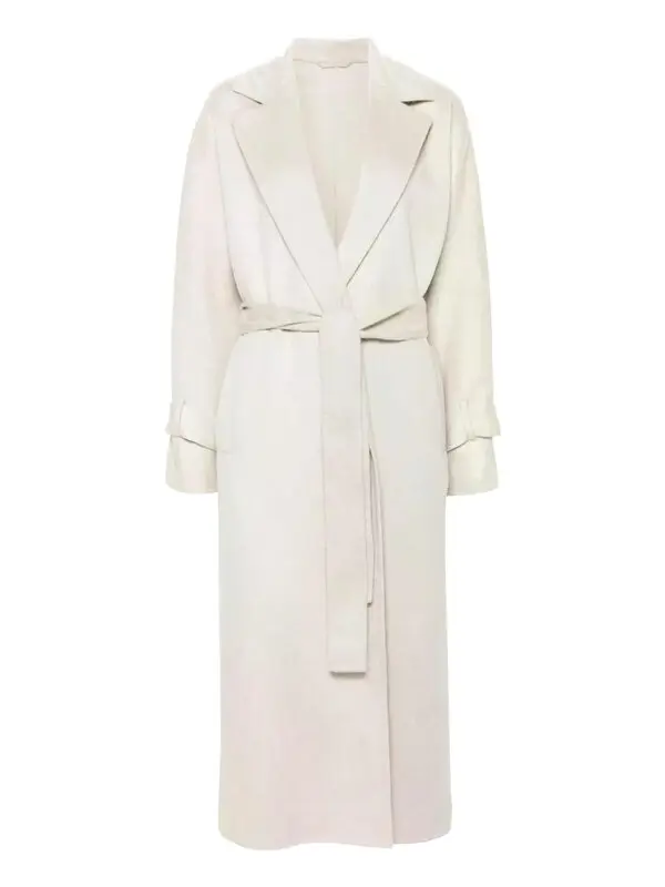 Brunello Cucinelli Cashmere Belted Midi Coat - Neutrals