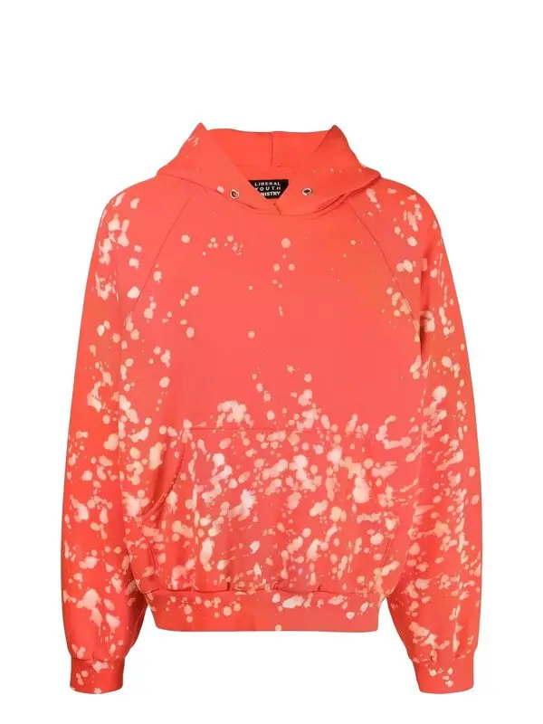 LIBERAL YOUTH MINISTRY Bleach-splash Cotton Hoodie - Red