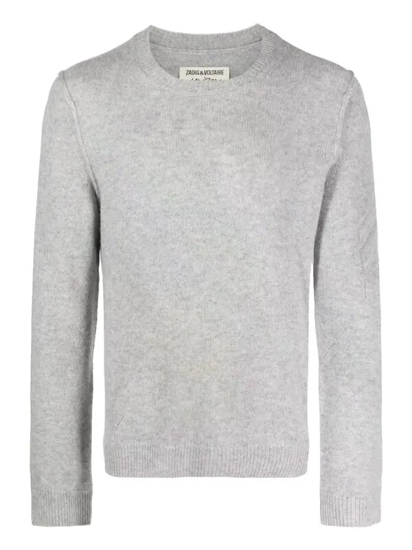 Zadig&Voltaire Logo-embroidered Cashmere Jumper - Grey