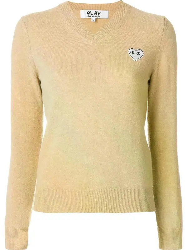 Play Comme Des Garcon V-neck Jumper - Neutrals
