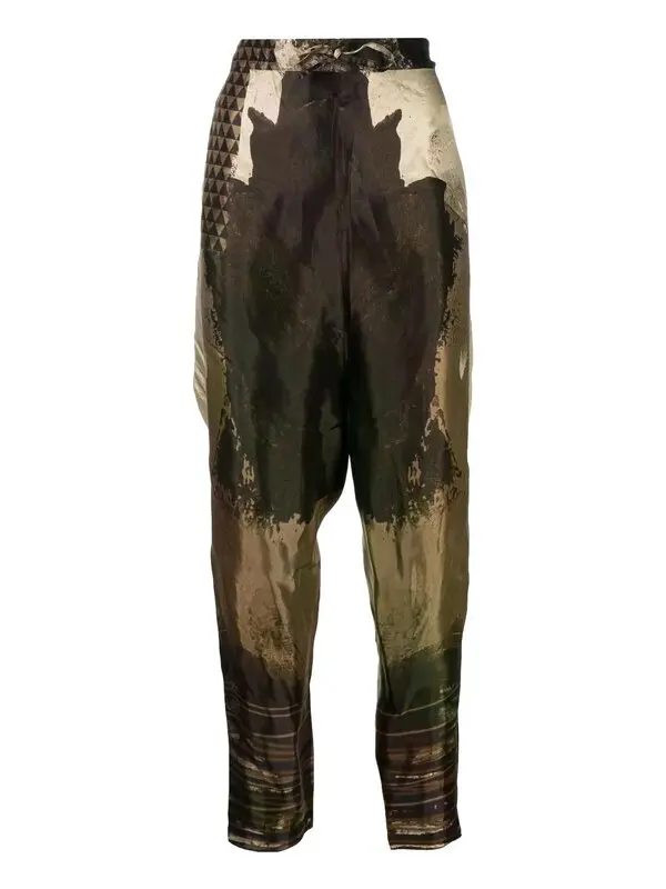 Masnada Graphic-print Trousers - Brown