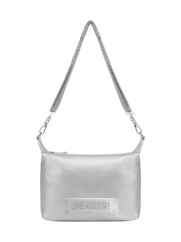 Moschino Logo Shoulder Bag - Silver