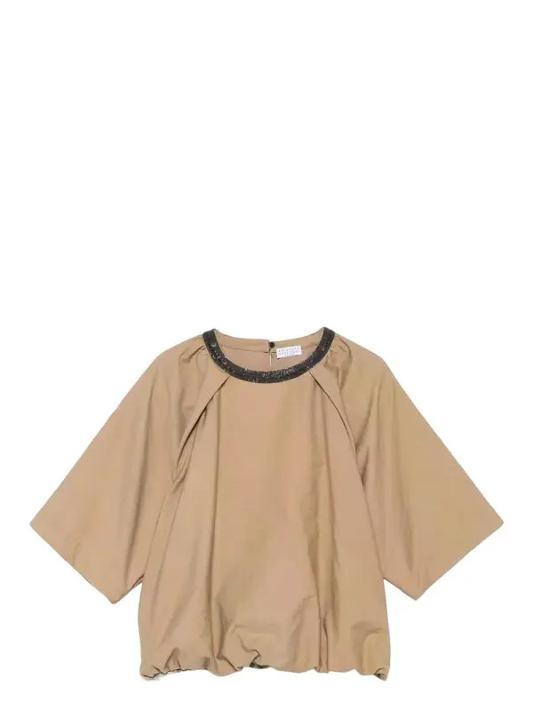 Brunello Cucinelli Monili Chain-detail Blouse - Neutrals