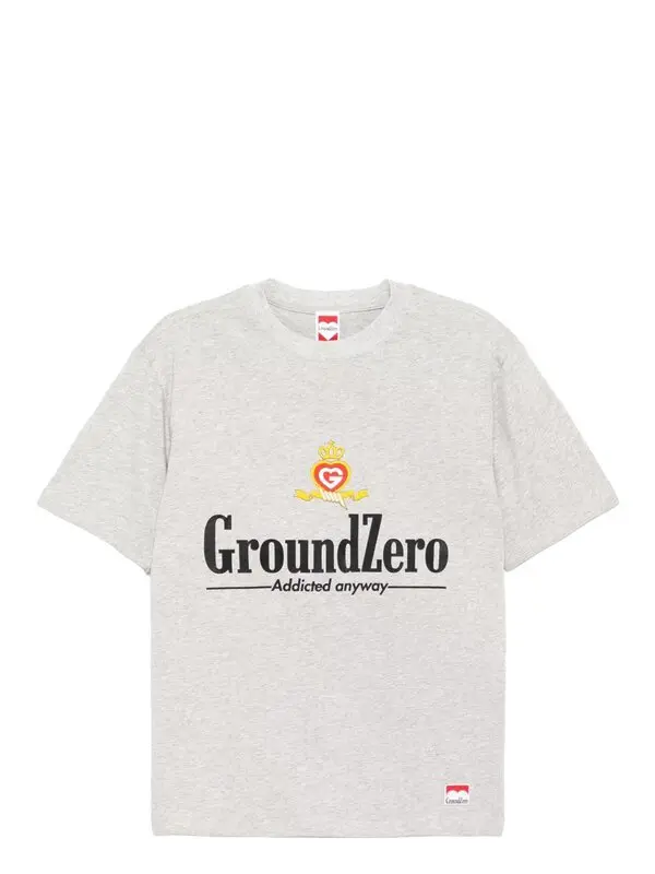 GROUND ZERO Logo Print T-shirt - Grey