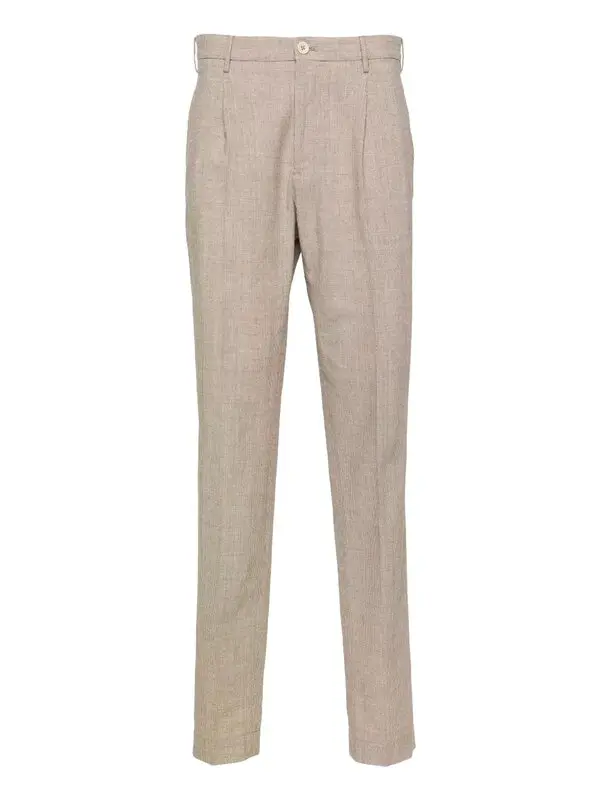 Incotex Houndstooth Tapered Trousers - Brown